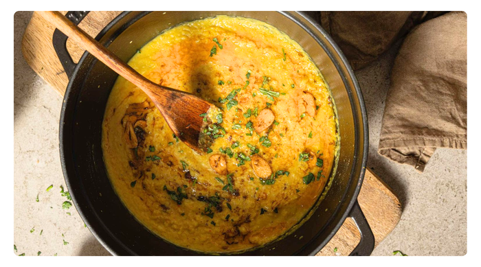 Dal, But Stronger: Iron-Boosted Masoor Dal with Spinach & Pumpkin Seed